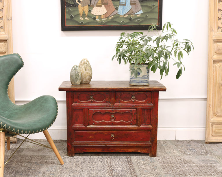 Antique Chinese Painted Elm Hall Chest, 33.5x18.5x23.5H - Sunnyside ...