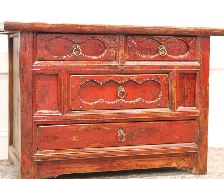 Antique Chinese Painted Elm Hall Chest, 33.5x18.5x23.5H - Sunnyside ...
