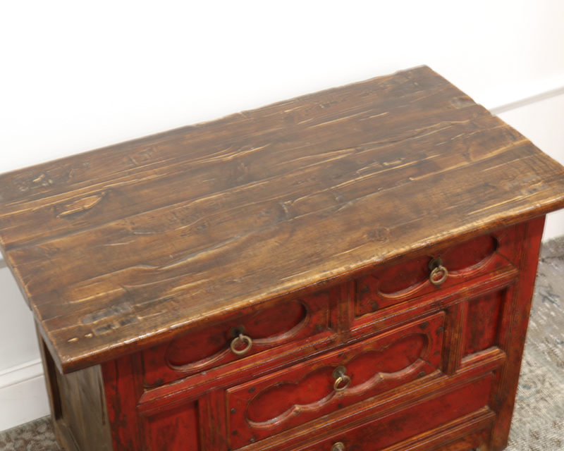 Antique Chinese Painted Elm Hall Chest, 33.5x18.5x23.5H - Sunnyside ...