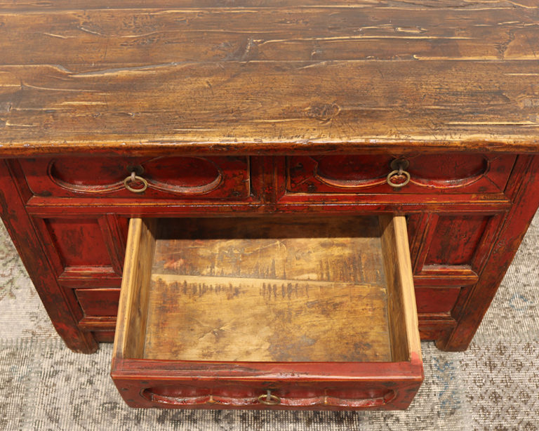 Antique Chinese Painted Elm Hall Chest, 33.5x18.5x23.5H - Sunnyside ...