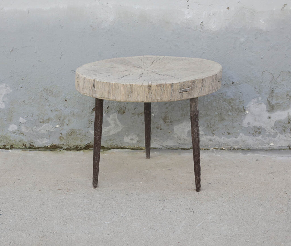Reclaimed Elm Slab Iron Leg Table - Sunnyside Trading Co.