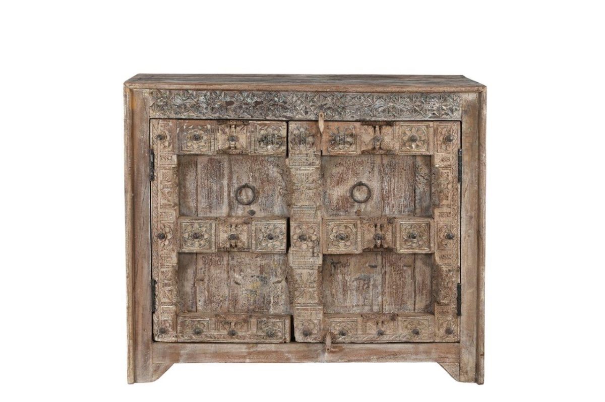 Cabinet/Buffet constructed from Antique Indian Carved Door Panels and ...